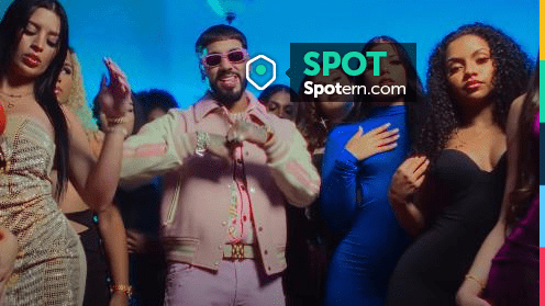 Palm Angels Pink Clear Big-Logo 'Angel' Sunglasses worn by Anuel AA in ...