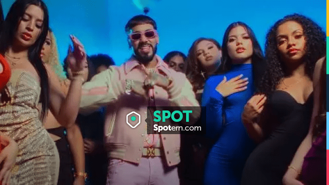 Amiri Pink & White Bones Varsity Jacket worn by Anuel AA in Conep ...