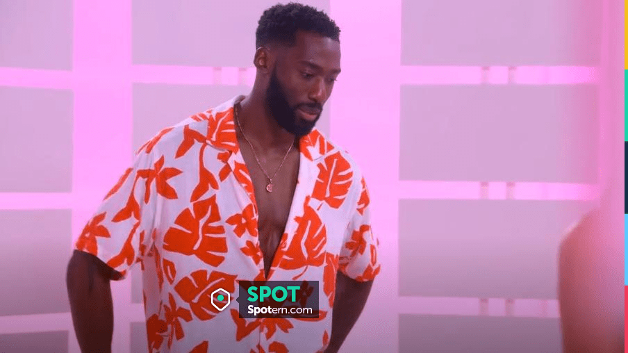 Fashion Nova Malibu Sunset Short Sleeve Button Up Orange worn by Kaz ...