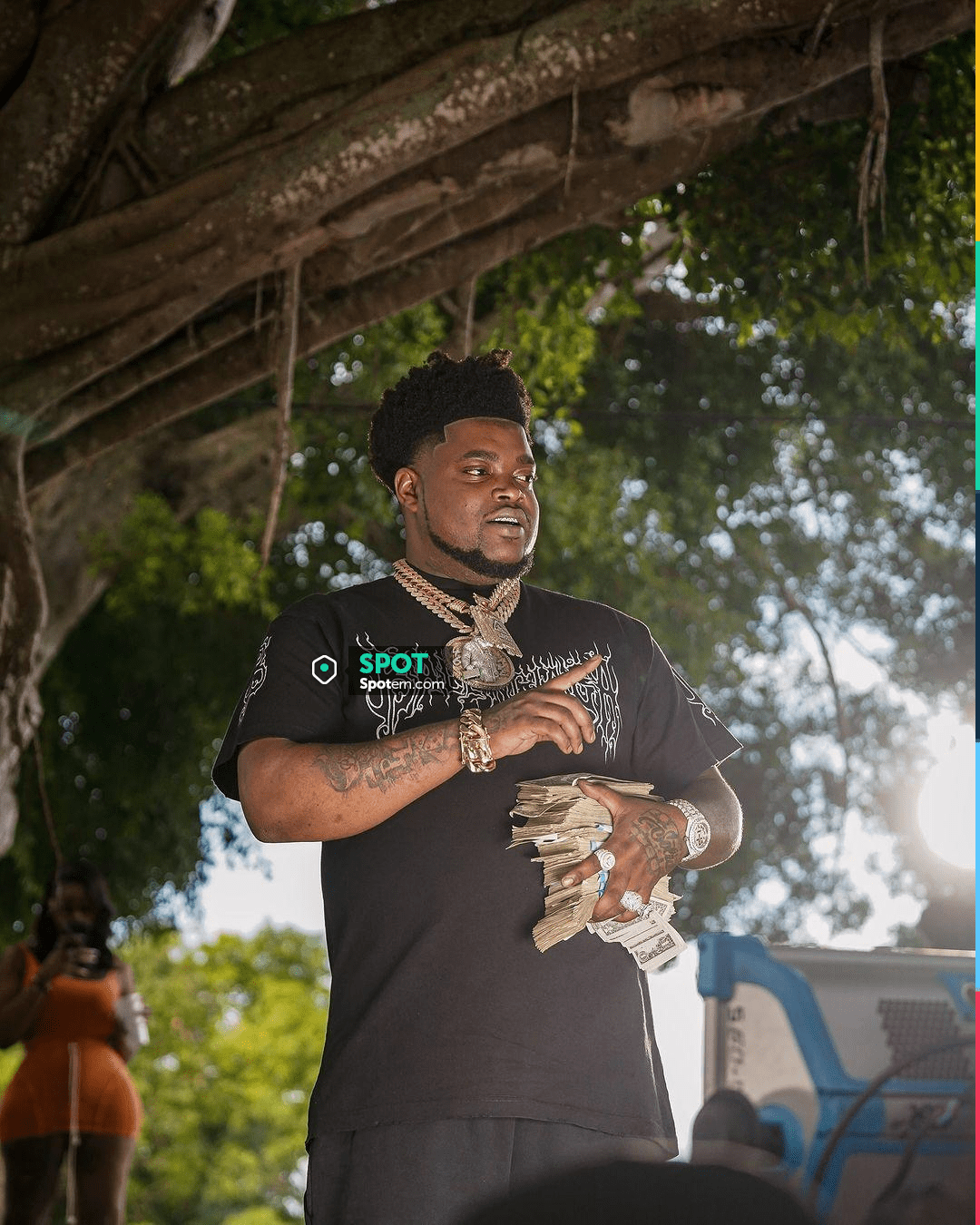 Balenciaga Black Darkwave Logo T-Shirt worn by BossMan Dlow on the ...