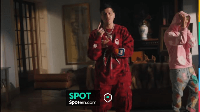 Bape Red 'Color Camo' Cargo Pants worn by Duki in Lucho SSJ,Duki ...