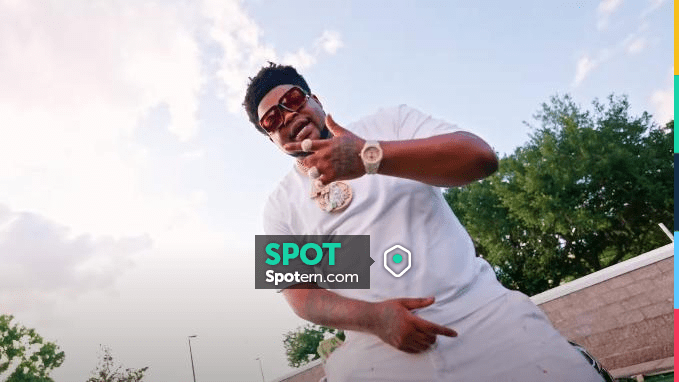 Balenciaga White Olympic Torch Logo T-Shirt worn by BossMan Dlow in ...