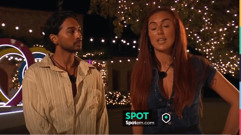 Bershka Denim Mini Dress worn by Patsy Field as seen in Love Island ...