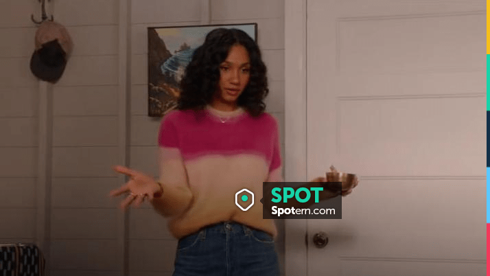 Isabel Marant Etoile Fuchsia and Yellow Drussell Sweater worn by Layla ...