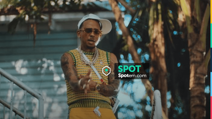 Casablanca Yellow & Green-Stripe Sweater Vest worn by Ozuna in KEY-KEY ...