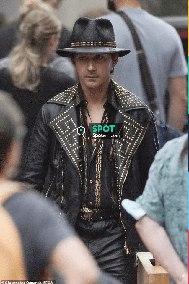Megalopolis outfits: Shia LaBeouf is wearing a studded jacket on the ...