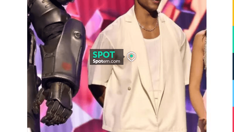 Aaron Clifton is wearing White Crop Cotton Jacket and pants at The Game ...