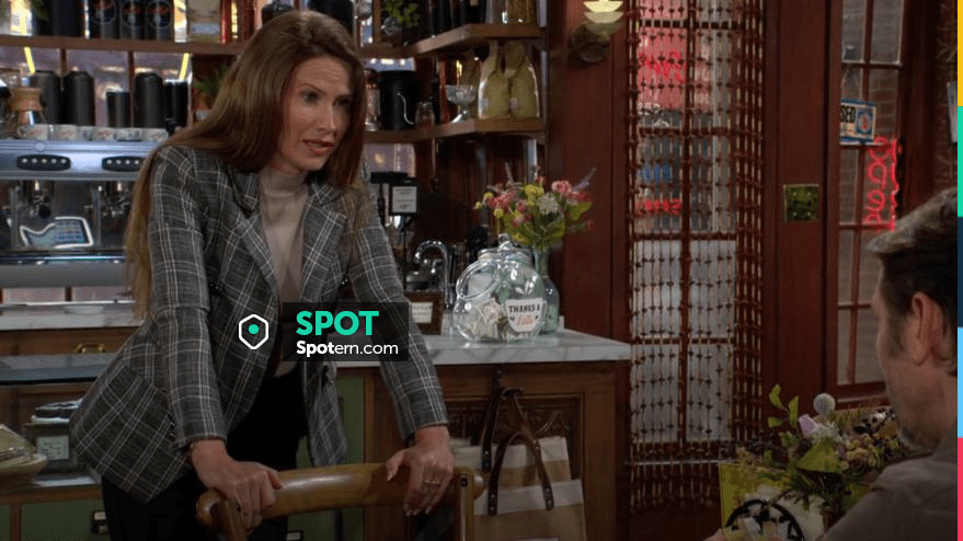 Lini Evelyn Double-Breasted Plaid Blazer worn by Heather Stevens ( Vail Bloom) as seen in The ...