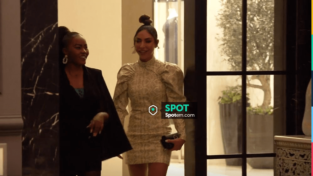 Rotate Birger Christensen Kim Faux Leather Mini Dress worn by Taleen ...