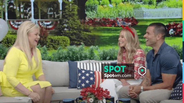 Suzie Kondi Le chemisier Koubi en gaze à carreaux porté par Kelly Ripa ...