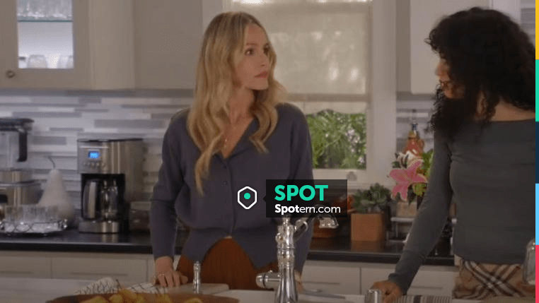 Amomento Navy Shirred Cardigan worn by Laura Fine-Baker (Monet Mazur ...