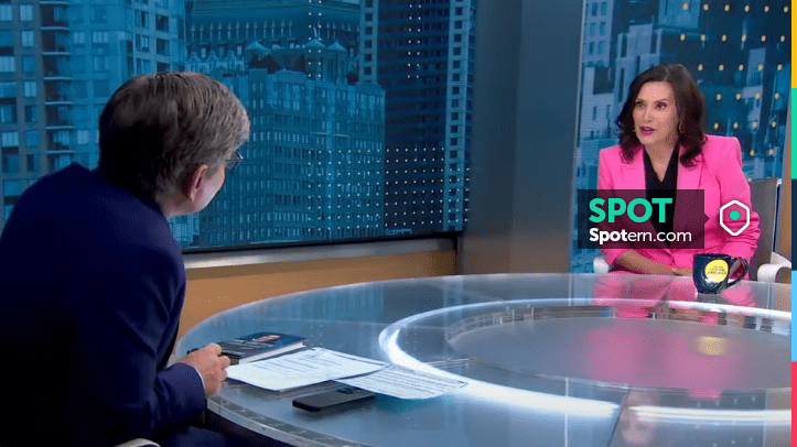 Cinq à Sept Louisa Peak Stretch Denim Blazer worn by Gretchen Whitmer ...