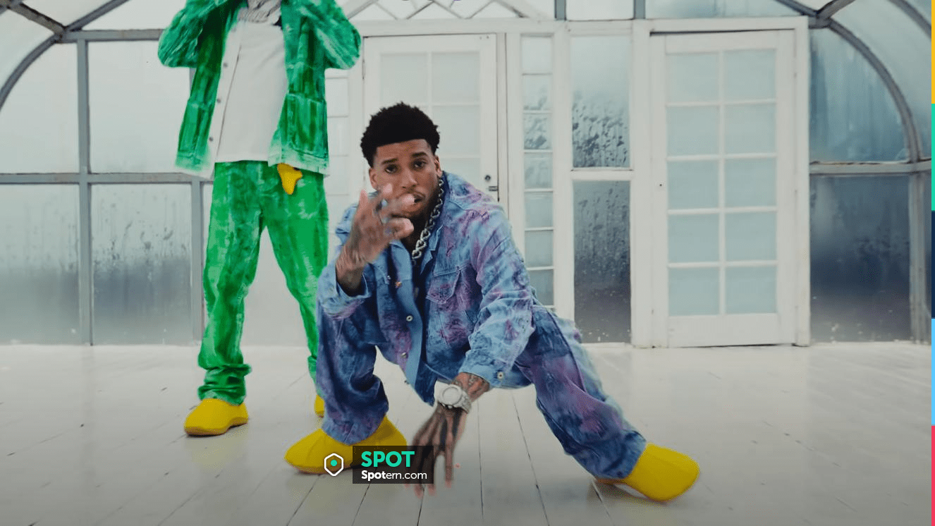 FCTRY LAb x NLE Choppa Yellow Rubber Boots worn by NLE Choppa in NLE ...