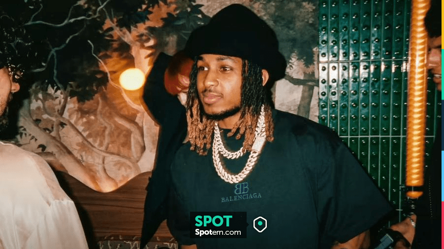 Balenciaga Black Destroyed Hem BB Classic T Shirt worn by DDG in DDG ...