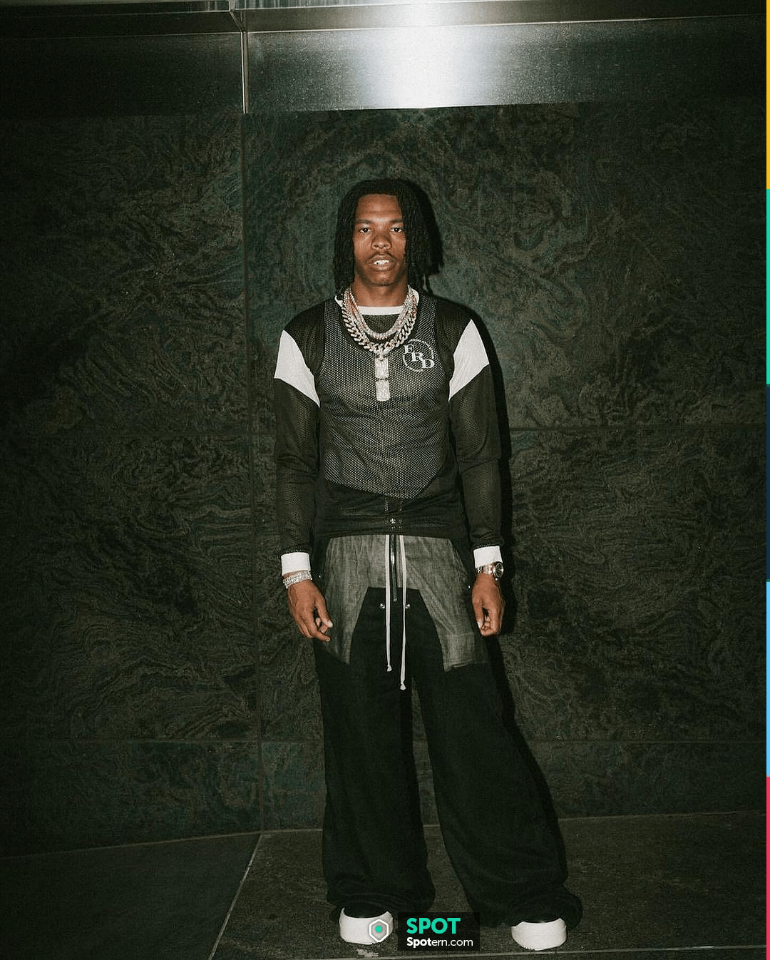 Rick Owens Black & White Mega Bumper Geobasket Sneakers worn by Lil ...