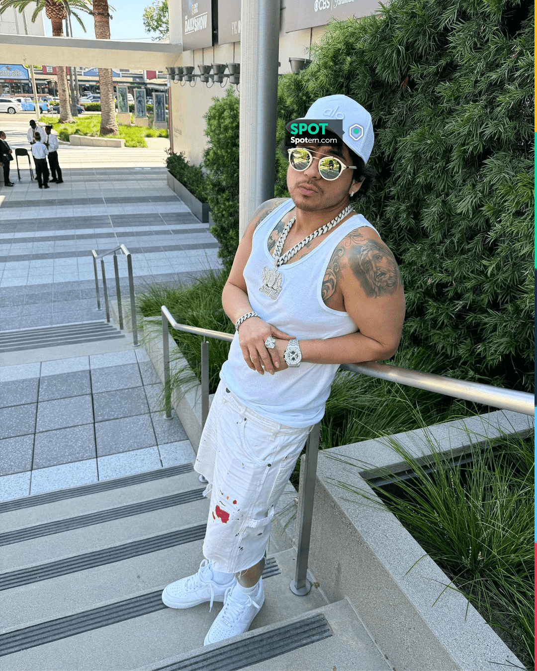 Alo Yoga White Performance District Trucker Hat worn by Jesus Ortiz Paz ...