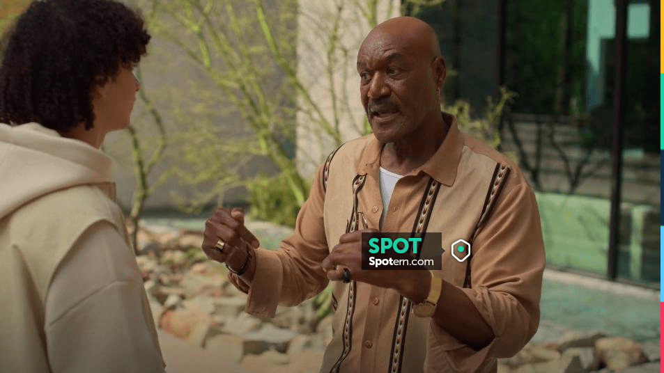 Traje de ocio de dos piezas de punto de seda plateado usado por Edwin ...