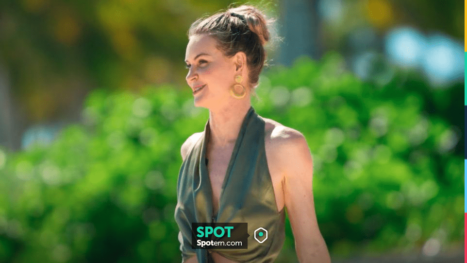 The Sei Sleeveless Tie Front Blouse worn by Carly Lawrence as seen in ...
