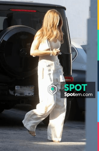 Phoebe Philo Patch Pocket Cargo Trousers in Parchment Viscose Silk worn ...