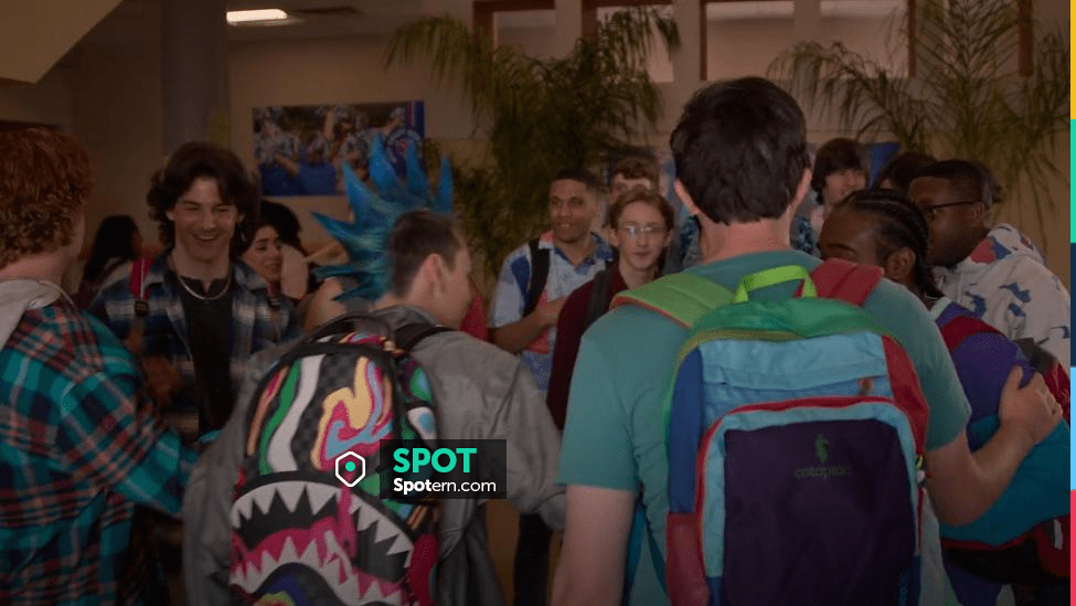 Sprayground Laffy Taffy Sharks Multicolor Backpack worn by Eli 'Hawk ...