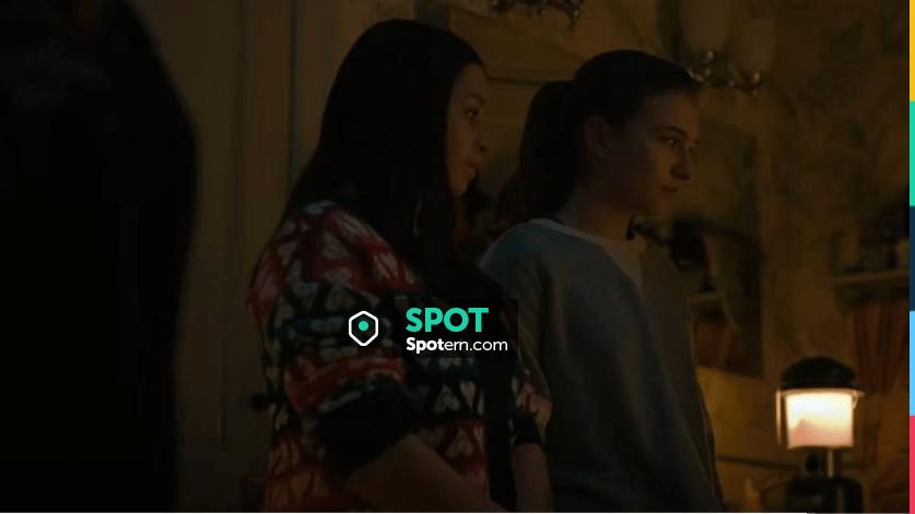 Aqua Rainbow Heart Grandfather Cardigan worn by Laura Bouchard (Dalya ...