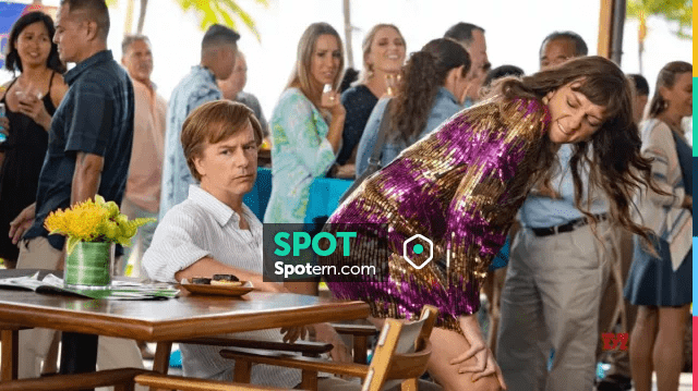 The Wrong Missy Movie Outfits: Lauren Lapkus wears Pink and gold sequin ...