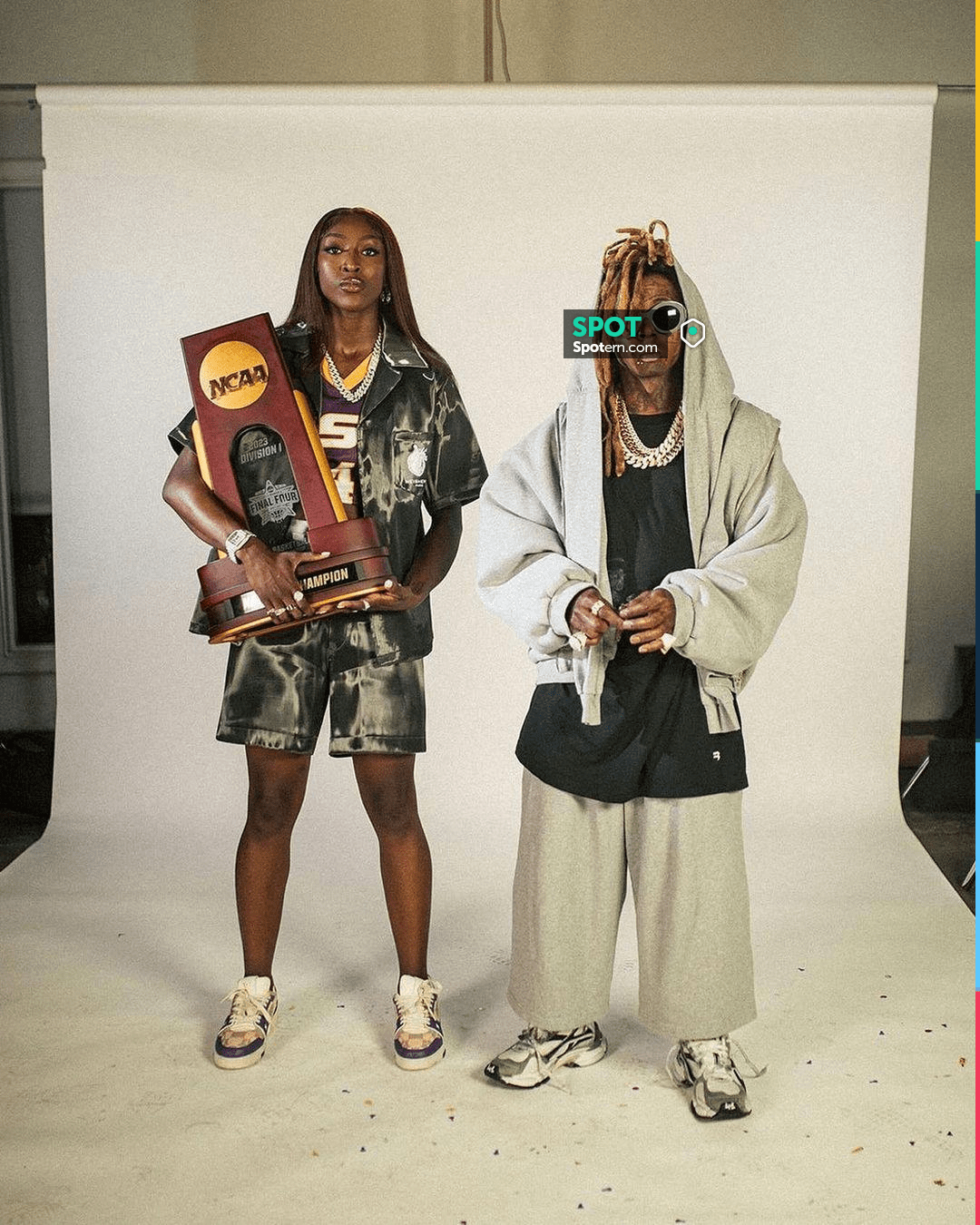 Balenciaga Grey Round Twist Sunglasses worn by Lil Wayne on the ...