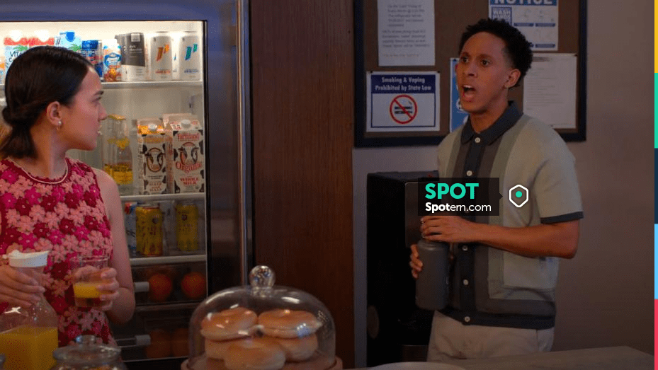 Madewell Button-Up Sweater Polo In Stripe worn by Malcolm (Aaron Branch ...