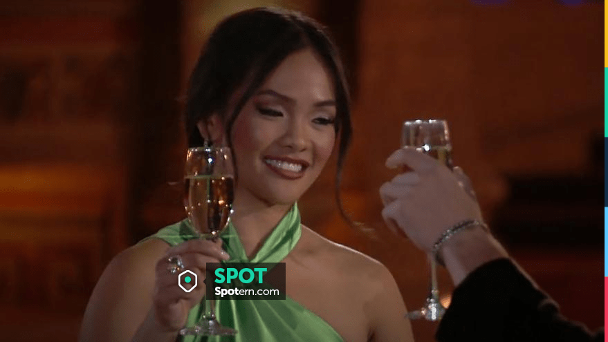 Lisa Nik Jewelry Green Beryl Square Ring With Diamonds worn by Jenn ...