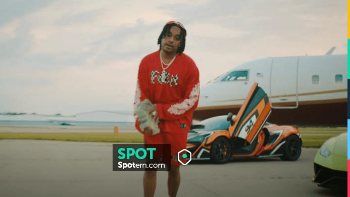 Chrome Hearts x Matty Boy Red Mesh Shorts worn by Tay B in Tay B x Lil ...