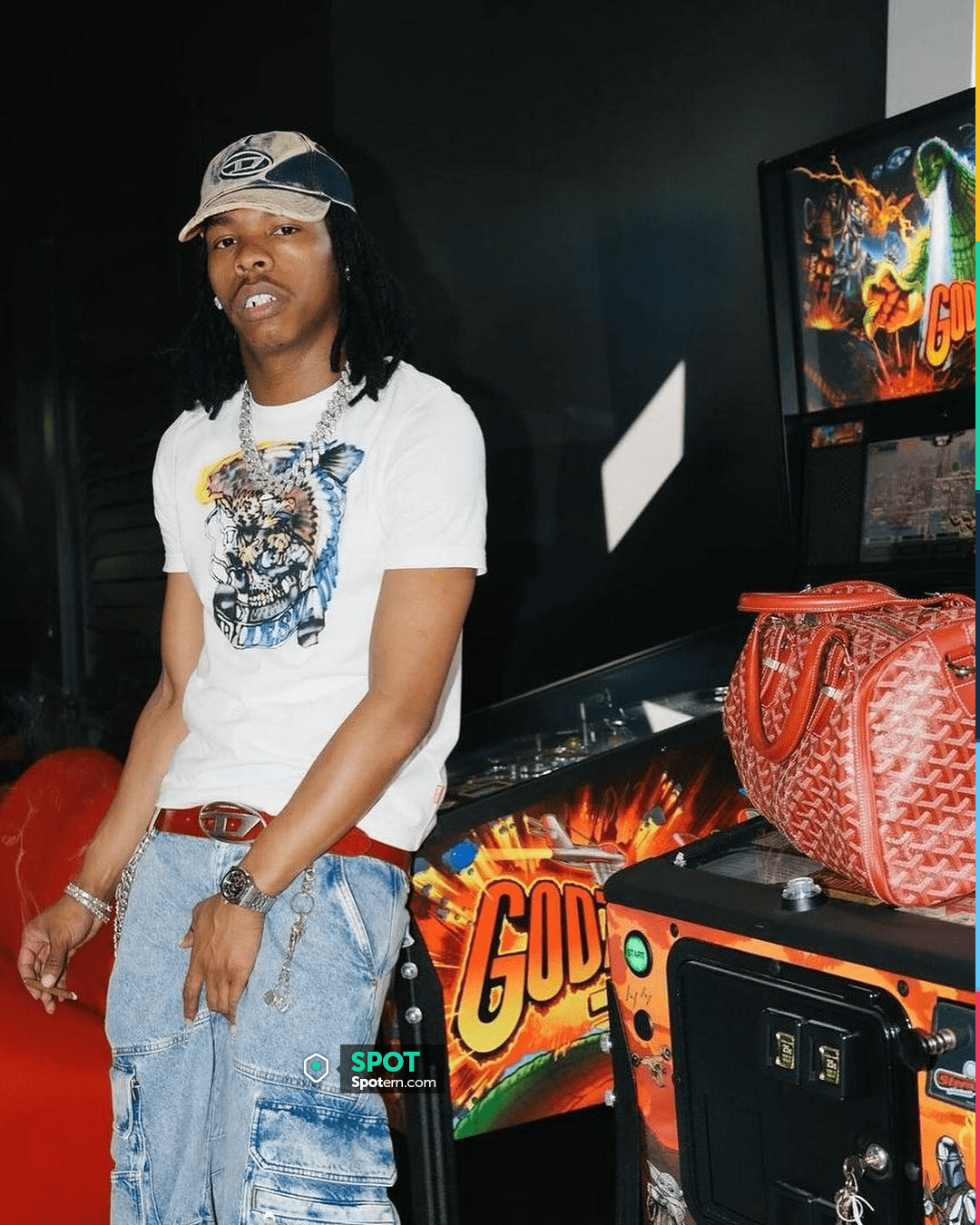 Diesel Light Wash Blue D Sire Cargo Jeans worn by Lil Baby on the ...