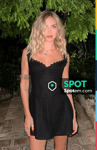 House of CB Tilly Black Pin Tuck Mini Dress worn by Chiara Ferragni on ...