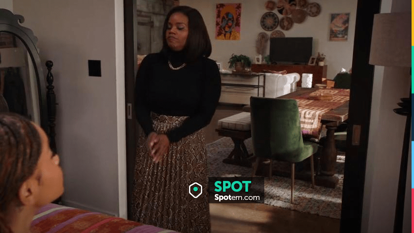 Zara Snakeskin Print Faux Leather Pleated Midi Skirt, worn by Amara ...