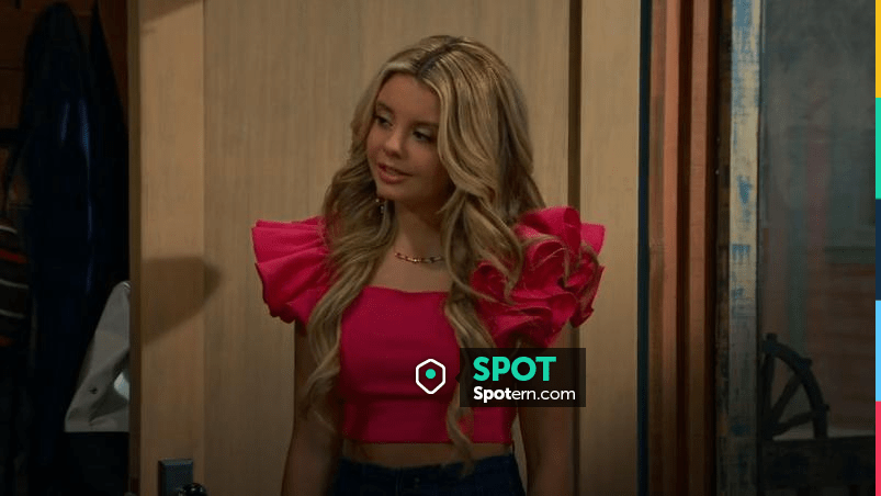 Sunday in Brooklyn Square-Neck Flutter Sleeve Top worn by Destiny Baker ...