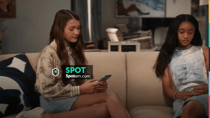 Maeve Lurex Printed Knit Bomber Jacket worn by Olivia (Reagan Marum) as ...