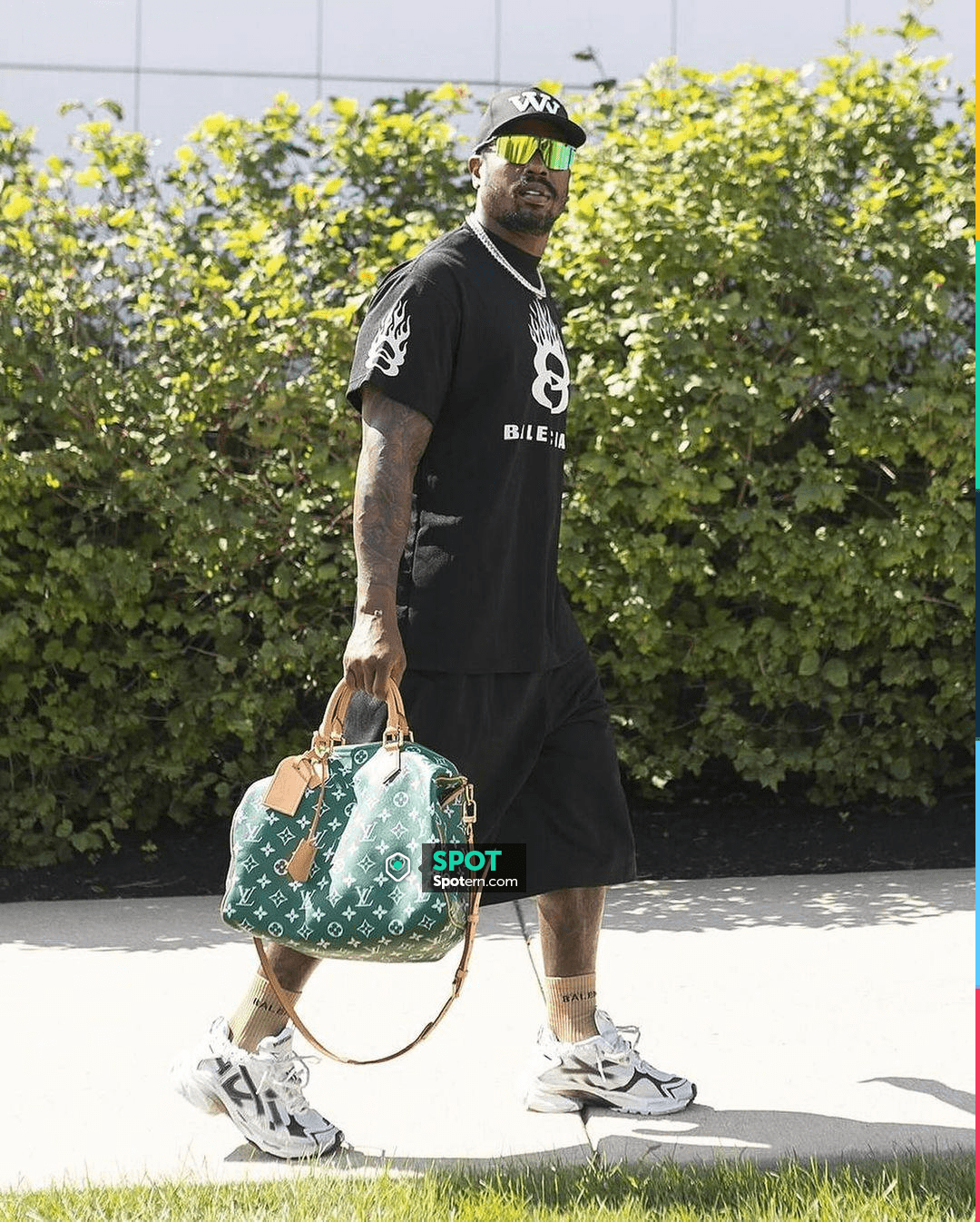 Louis Vuitton Green Monogram Speedy 40 Bag worn by Von Miller on the ...