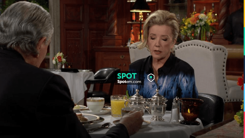 Altuzarra Chika Top in Berry Blue Shibori worn by Nikki Reed Newman ...