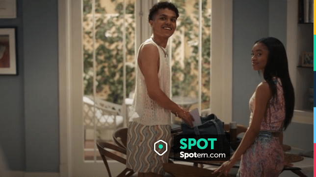 Forever 21 Wavy Striped Swim Trunks worn by Eli (Michael Govan Hackett) as seen in Bel-Air ...