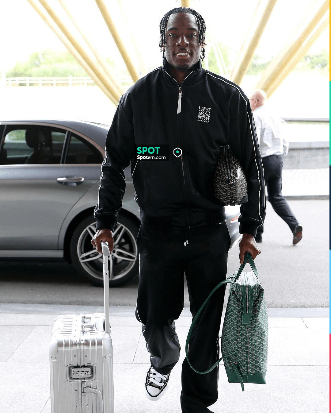 Loewe Black Piped Trim Anagram Track Jacket worn by Noni Madueke on the ...