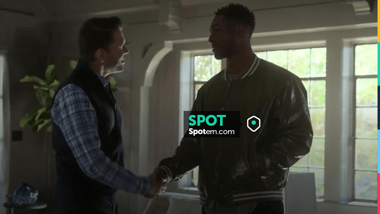 Forever 21 Croc Leather Bomber Jacket worn by Adrian Hunter (Vaughn ...