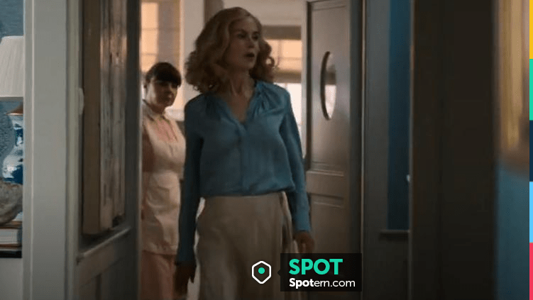 Theory Overlap Satin Midi Skirt worn by Greer Garrison Winbury (Nicole ...