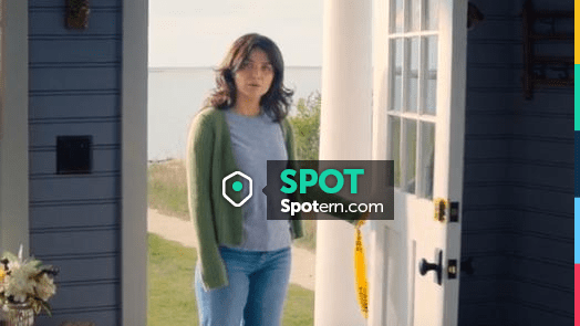 Vince Ribbed Button Front Cardigan worn by Amelia Sacks (Eve Hewson) as ...