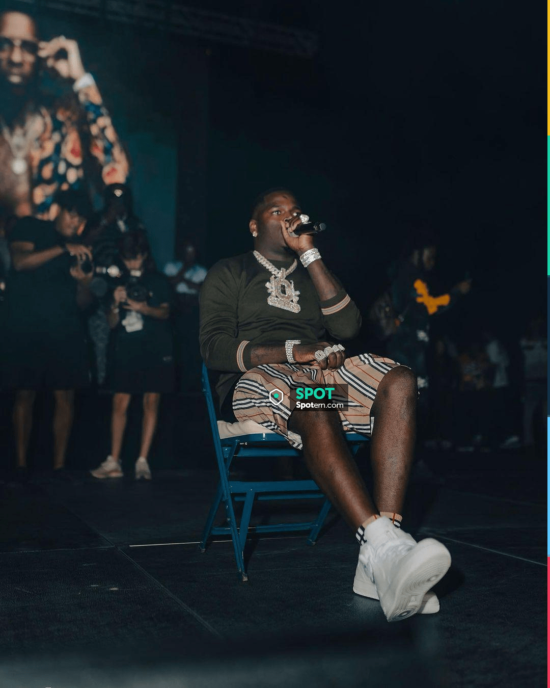 Burberry Beige Icon Stripe Swim Shorts worn by Big Boogie on the ...