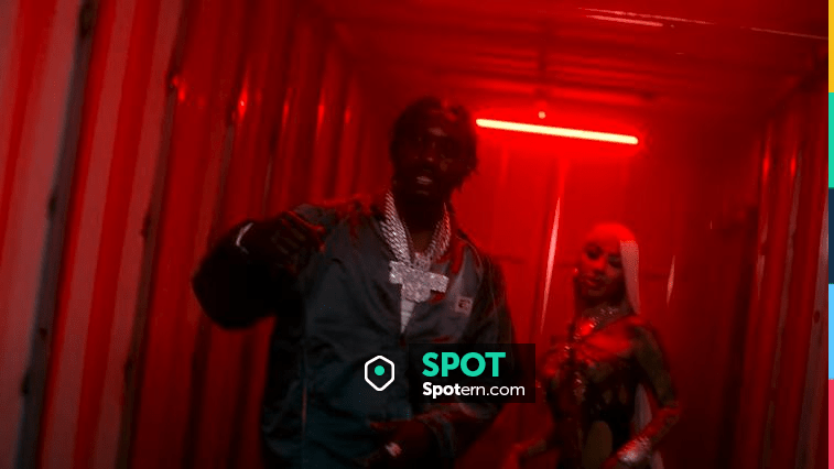 Alexander Wang Faded Grey Piped Track Jacket worn by Lil Tjay in Yailin ...