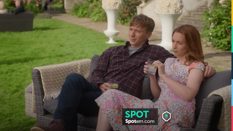 Reiss Ivy Floral Print Cut Out Back Satin Dress worn by Cecily MacNeil ...