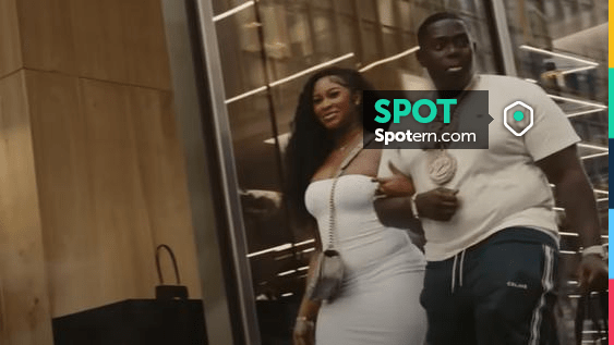 Celine White Small Triomphe T-Shirt worn by Sheff G in Sheff G - Bless Ha (Official Video) | Spotern