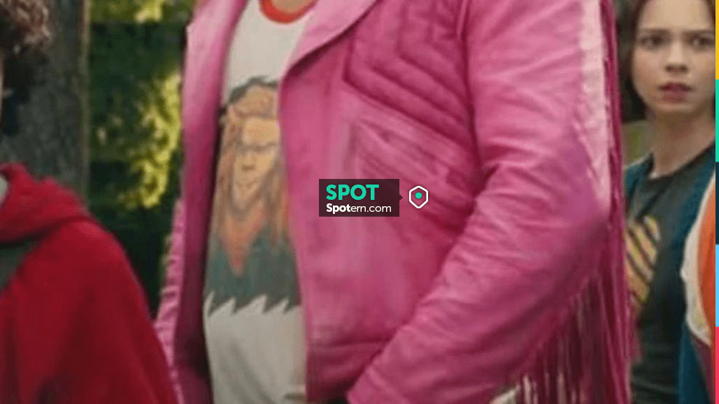 Chaqueta de cuero con flecos de tinta de Garett Garrison (Jason Momoa ...