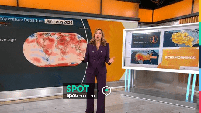 Veronica Beard Ollie Pants in Dark Aubergine worn by Stephanie Abrams ...