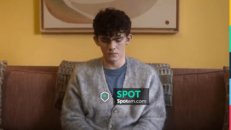 Topman Heavily Brushed Cardigan in Blue worn by Charlie Spring (Joe ...