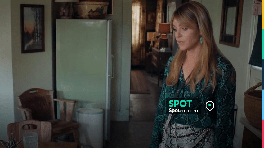 Kobi Halperin Green Snakeprint Blouse worn by Morgan Gillory (Kaitlin ...